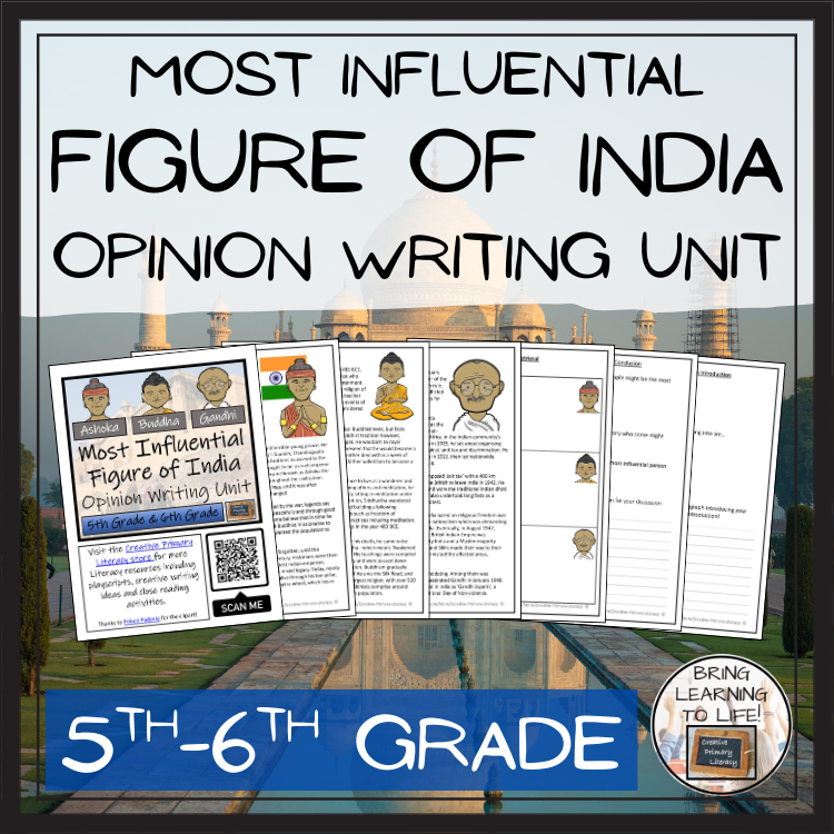 Most Influential Figure of India Opinion Writing Unit | 5th Grade & 6t ...