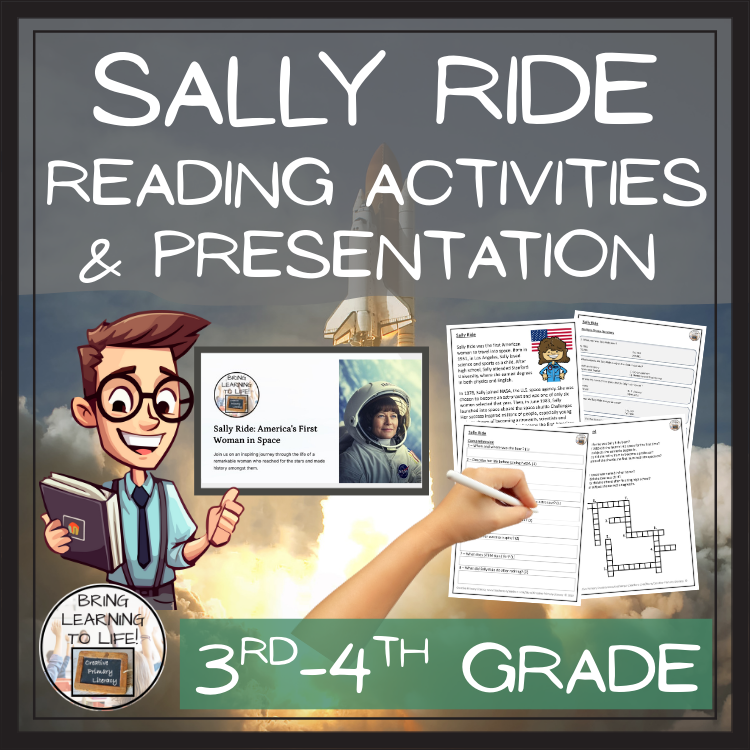 Sally Ride Close Reading Comprehension Activities | 3rd Grade & 4th Gr ...