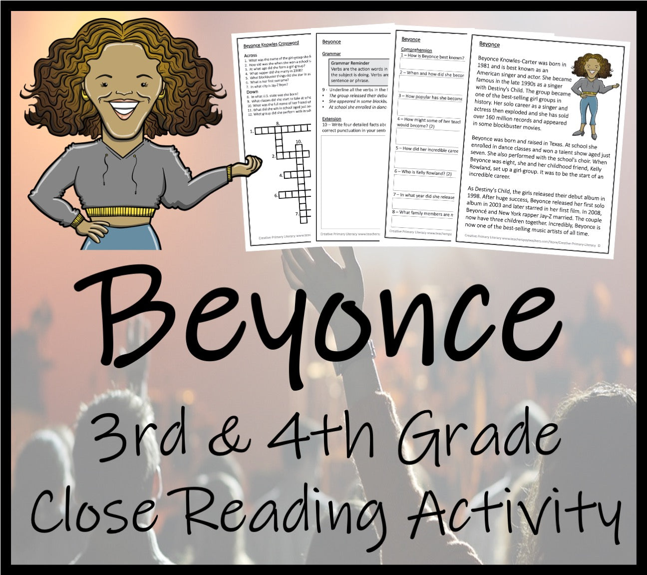 Beyonce Close Reading Comprehension Activity | 3rd Grade & 4th Grade ...