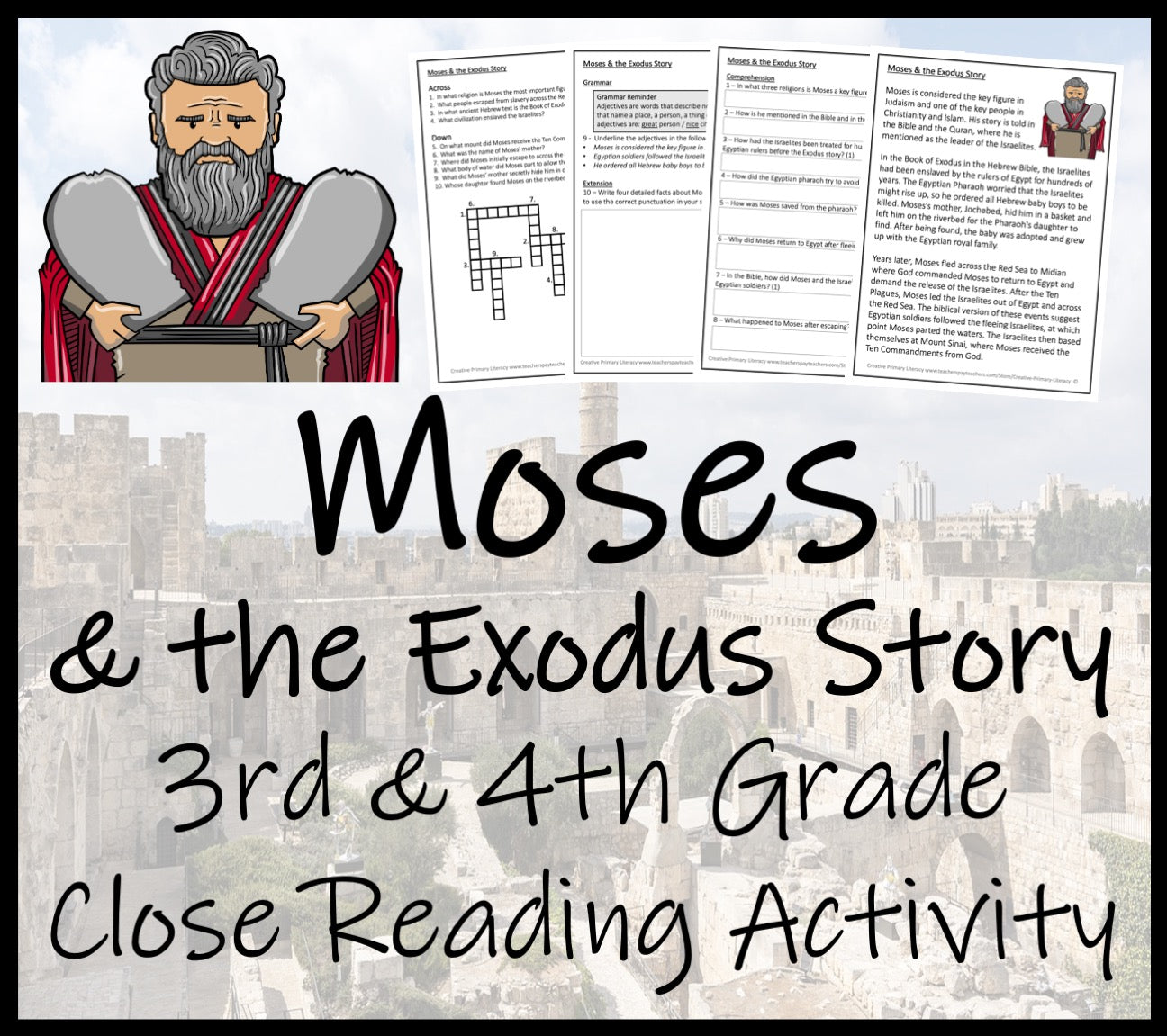 Moses & the Exodus Story Close Reading Activity | 3rd Grade & 4th Grad ...