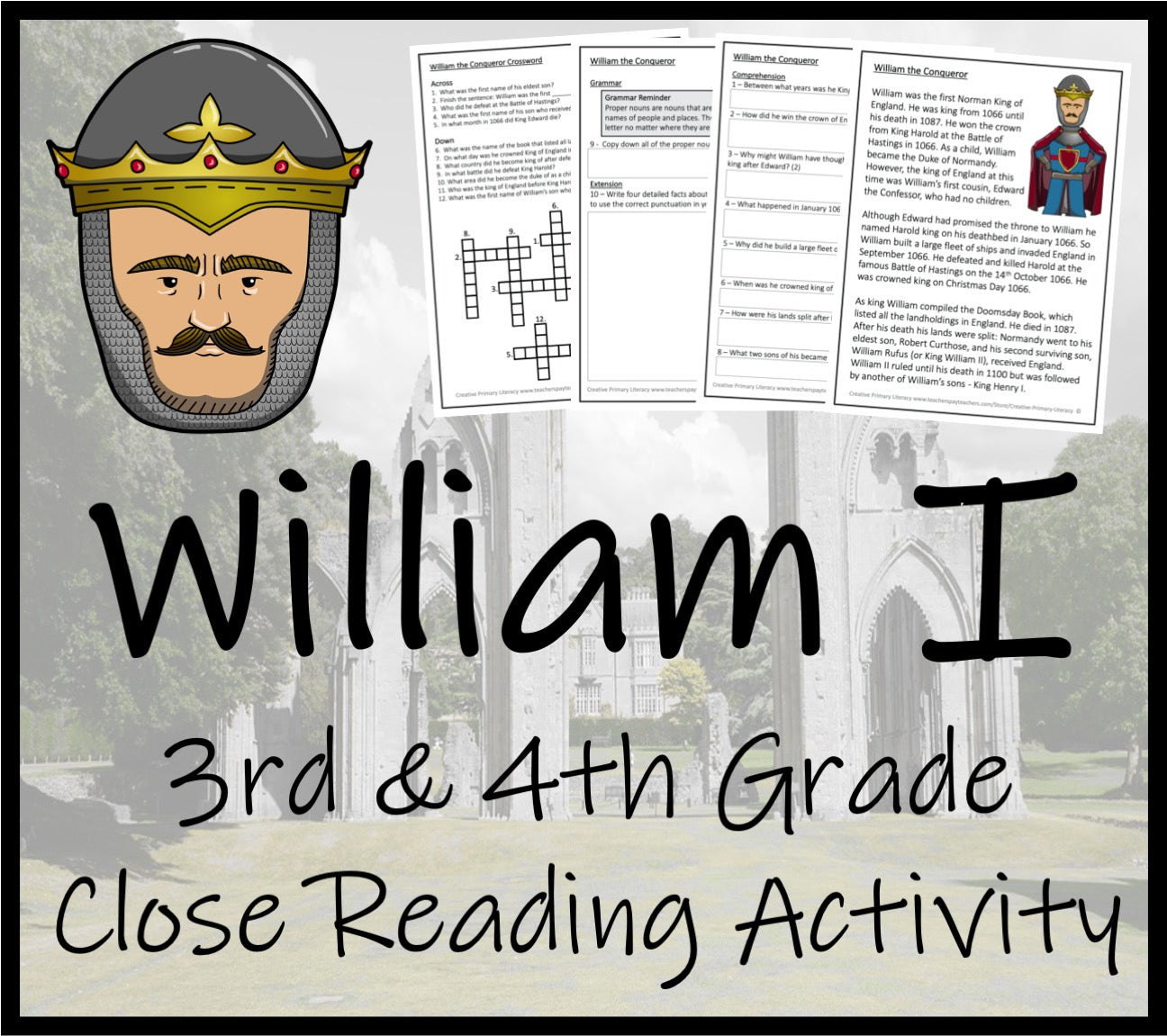 William the Conqueror Close Reading Comprehension Activity | 3rd & 4th ...