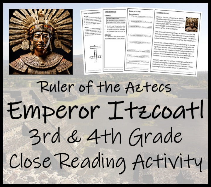 Aztec Emperor Itzcoatl Close Reading Comprehension Activity | 3rd & 4t ...
