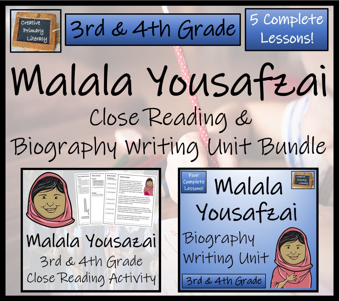 Malala Yousafzai Close Reading & Biography Bundle | 3rd Grade & 4th Gr ...