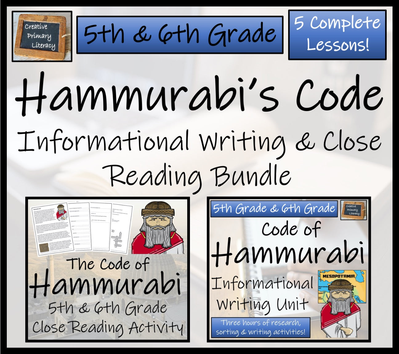 Hammurabi's Code Close Reading & Informational Writing Bundle | 5th ...