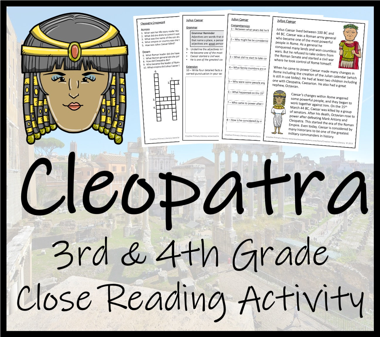 Cleopatra Close Reading Comprehension Activity | 3rd Grade & 4th Grade ...