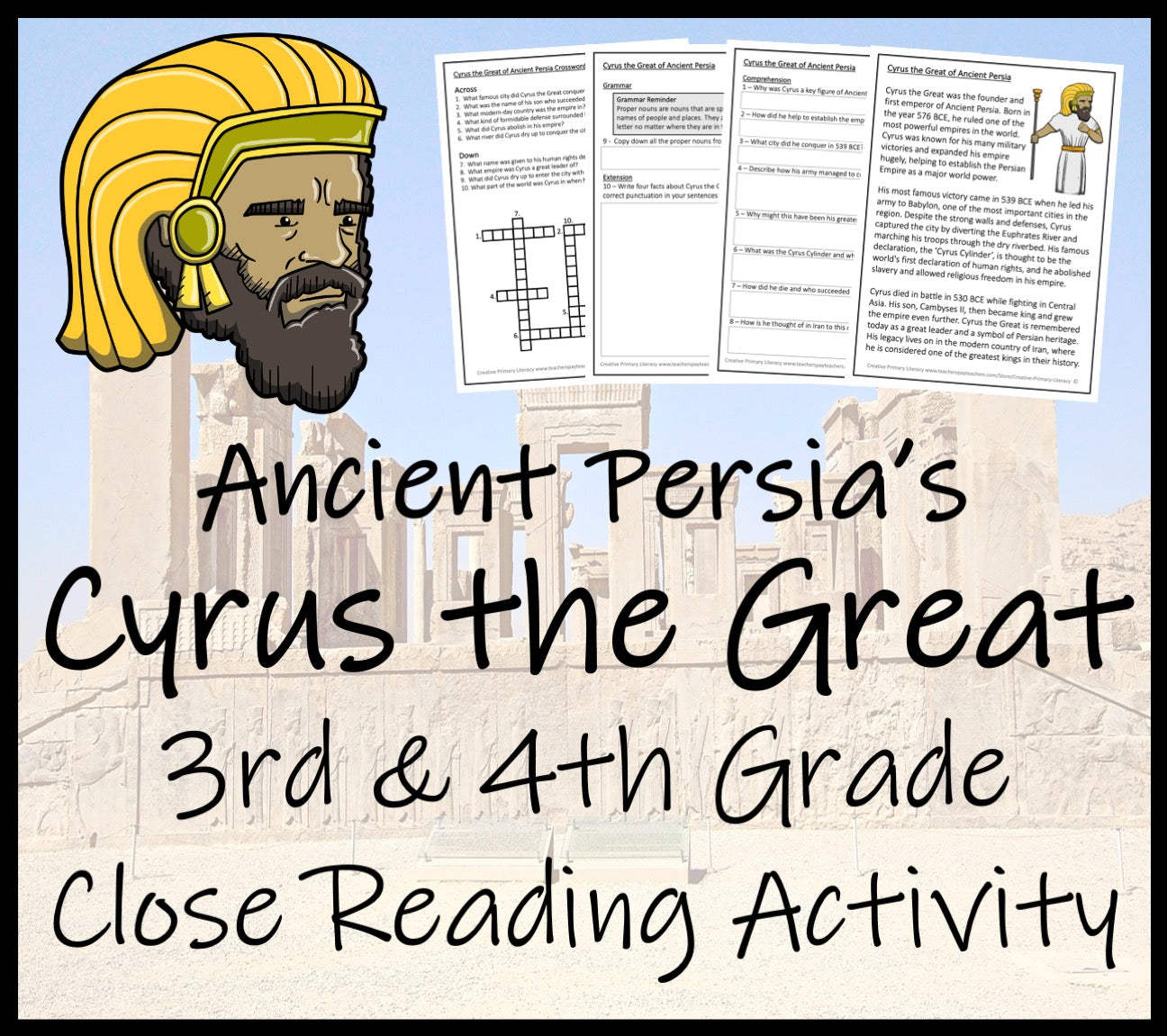 Cyrus the Great Close Reading Comprehension Activity | 3rd Grade & 4th ...
