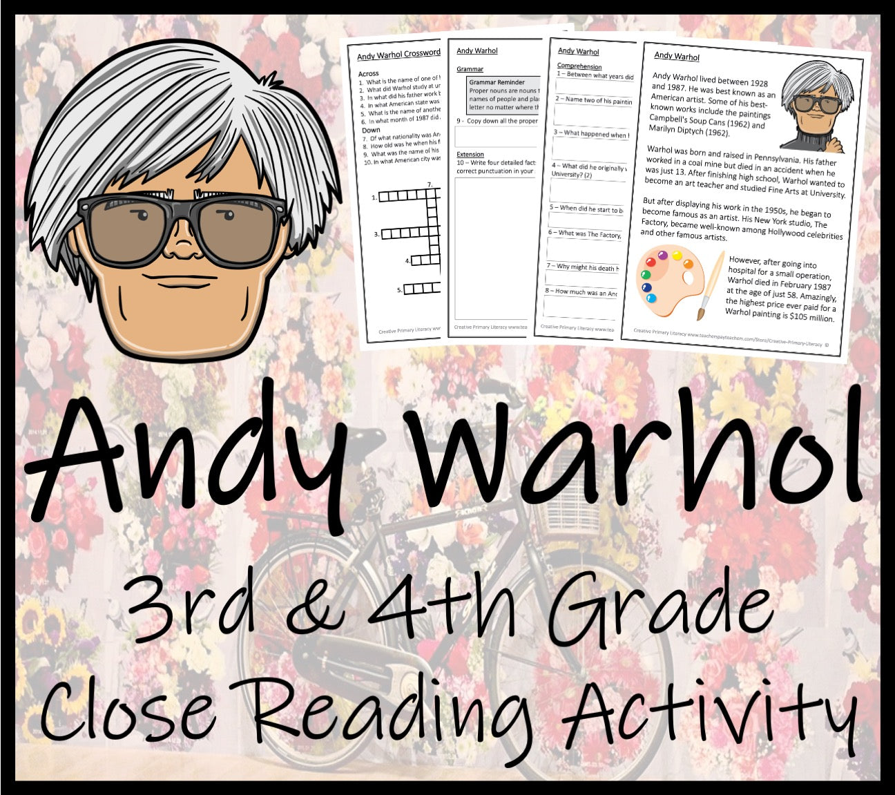 Andy Warhol Close Reading Comprehension Activity | 3rd Grade & 4th Gra ...