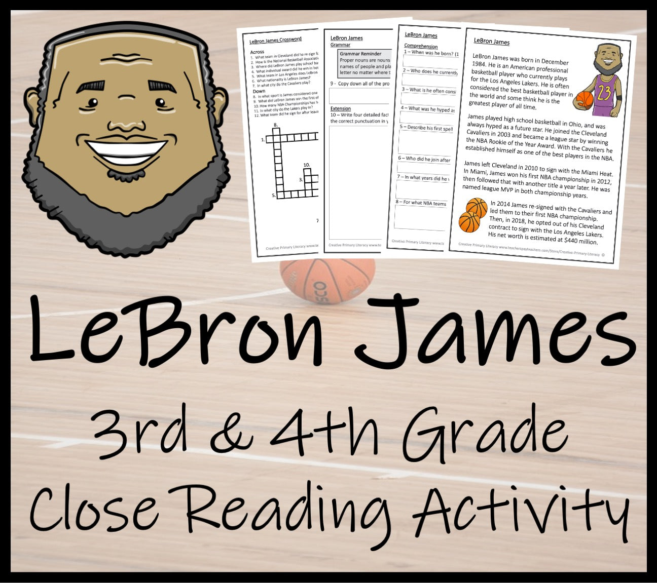 LeBron James Close Reading Comprehension Activity | 3rd Grade & 4th Gr ...