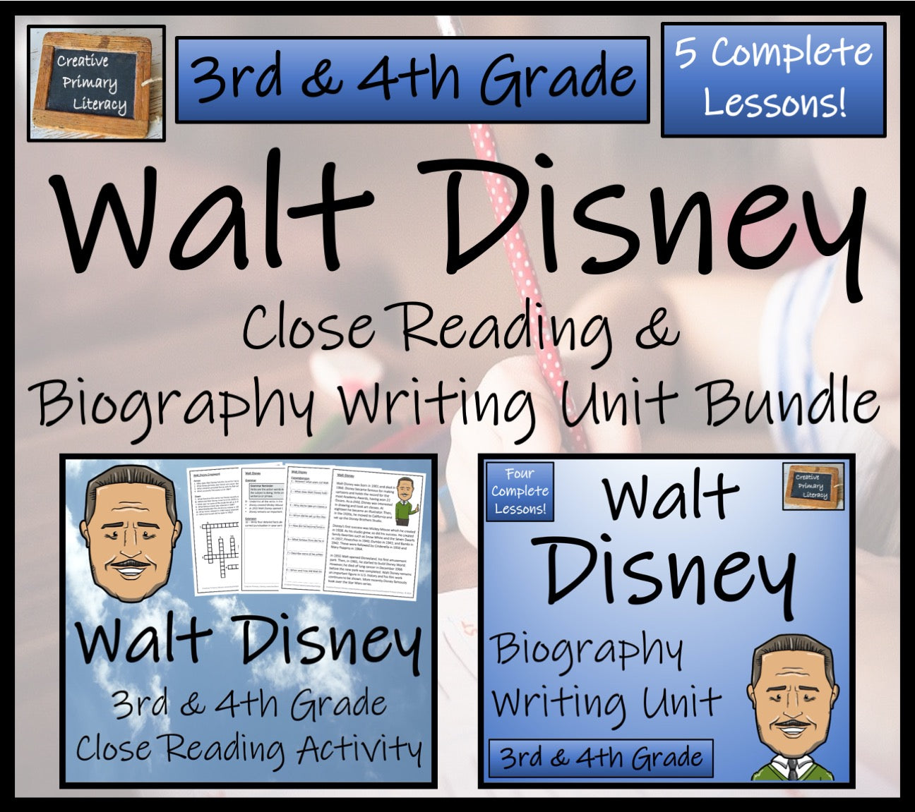 Walt Disney Close Reading & Biography Bundle | 3rd Grade & 4th Grade ...