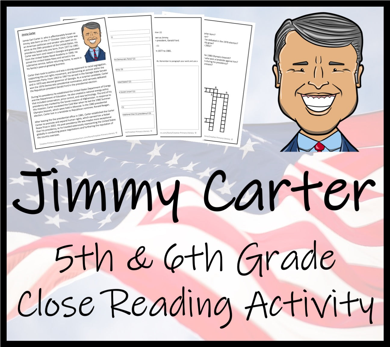 Jimmy Carter Close Reading Comprehension Activity | 5th Grade & 6th Gr ...