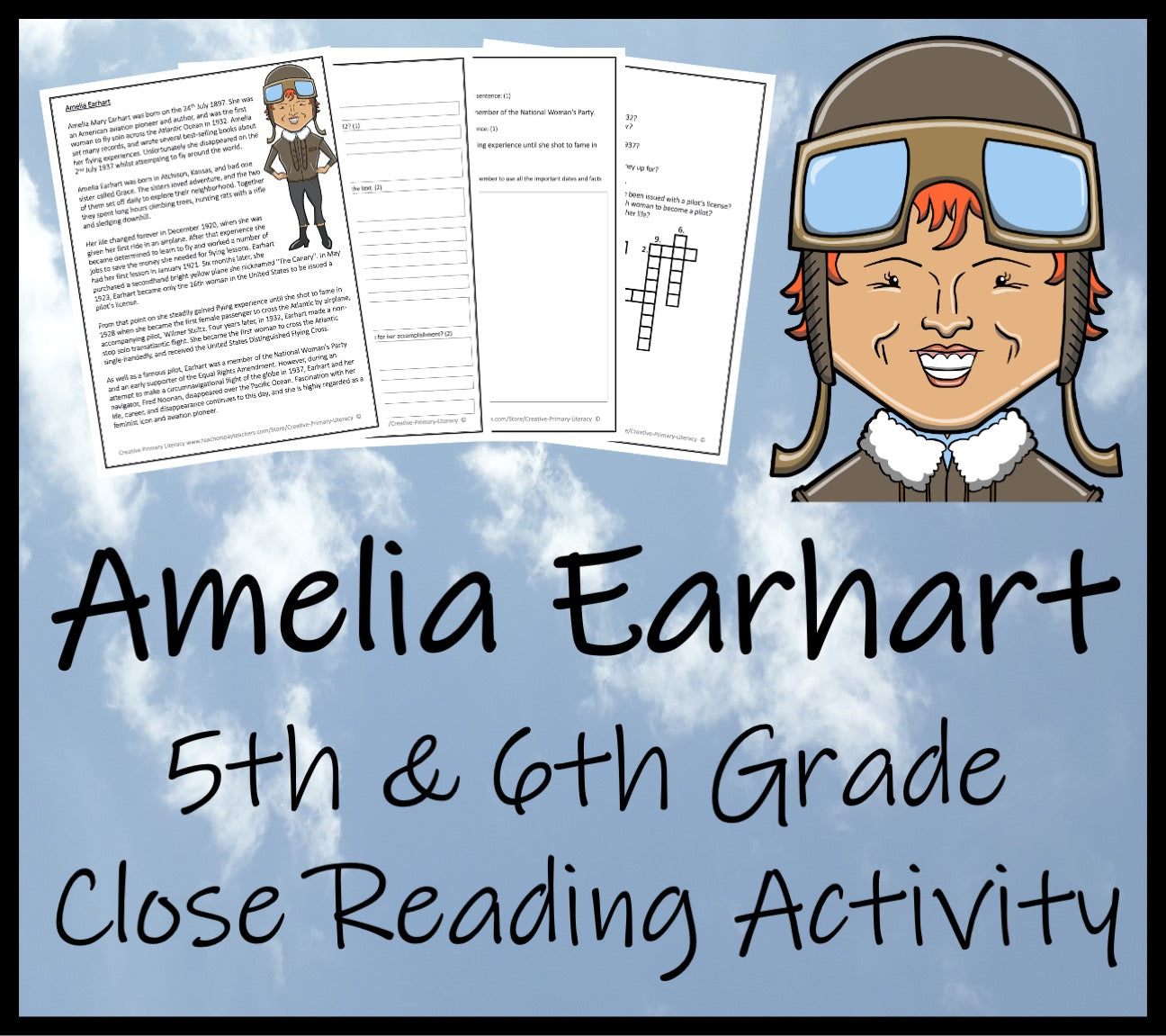 Amelia Earhart Close Reading Comprehension Activity | 5th Grade & 6th ...