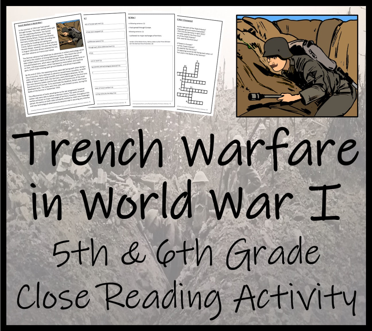 Trench Warfare in World War I Close Reading Comprehension | 5th & 6th ...
