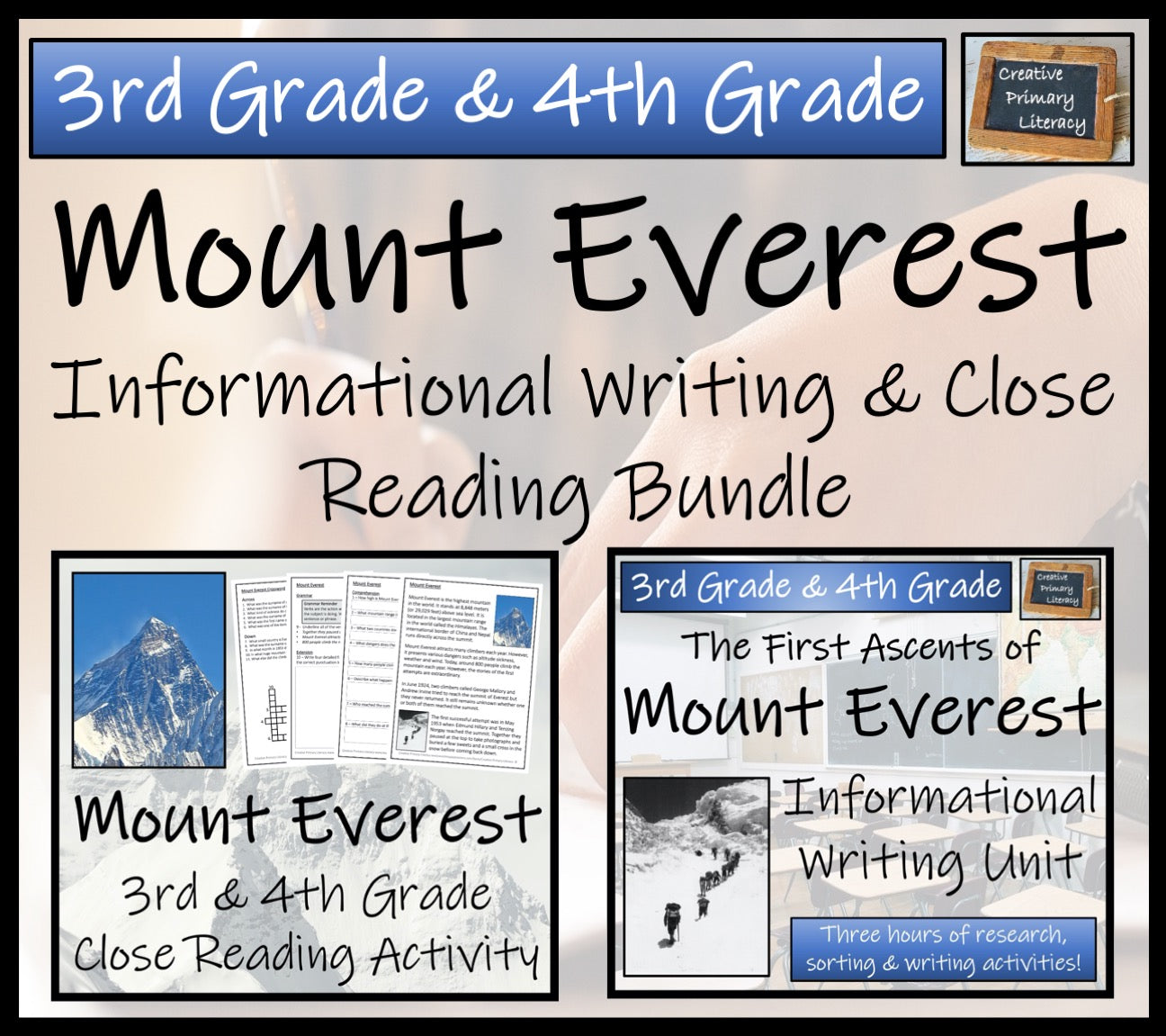 Mount Everest Close Reading & Informational Writing Bundle 3rd Grade ...