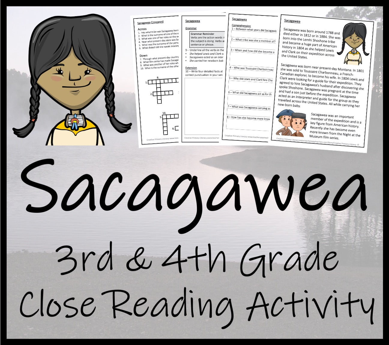 Sacagawea Close Reading Comprehension Activity | 3rd Grade & 4th Grade ...