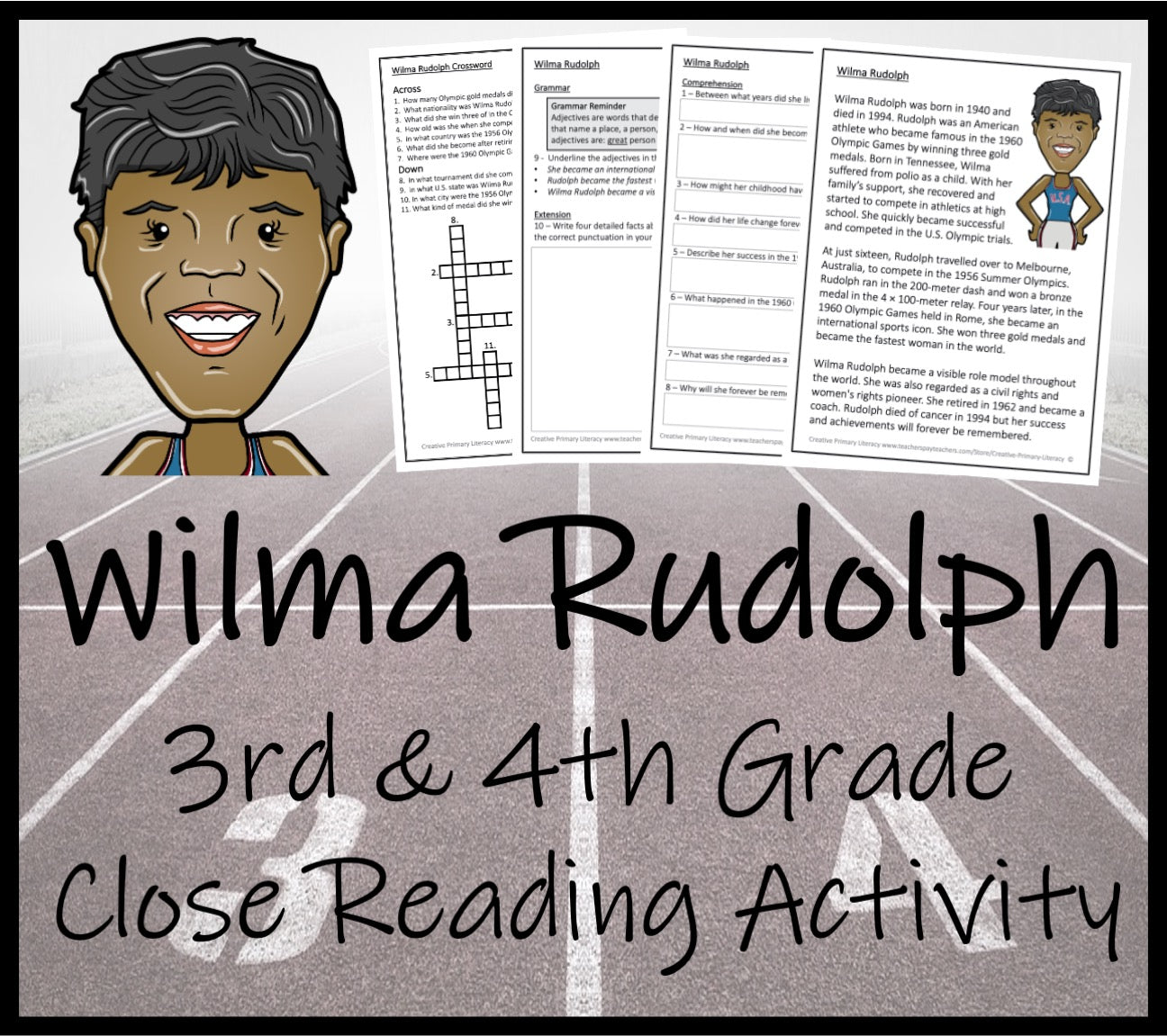 Wilma Rudolph Close Reading Comprehension Activity | 3rd Grade & 4th G ...