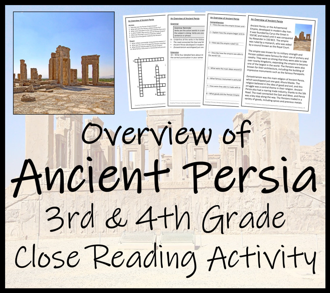 Ancient Persia Close Reading Comprehension Activity | 3rd Grade & 4th ...