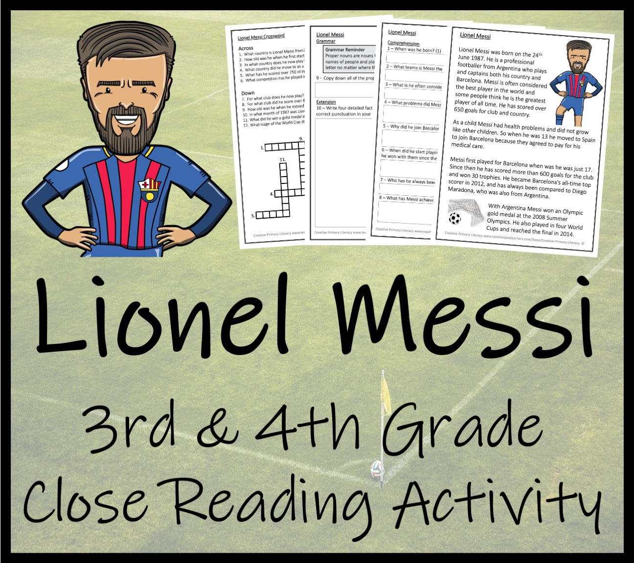 Lionel Messi Close Reading Comprehension Activity | 3rd Grade & 4th Gr ...
