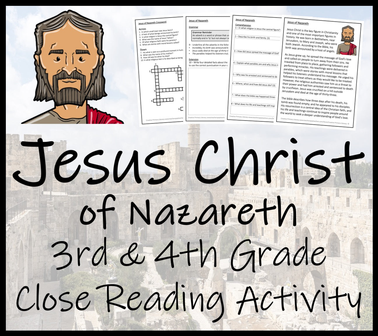 Jesus of Nazareth Close Reading Comprehension Activity | 3rd Grade & 4 ...