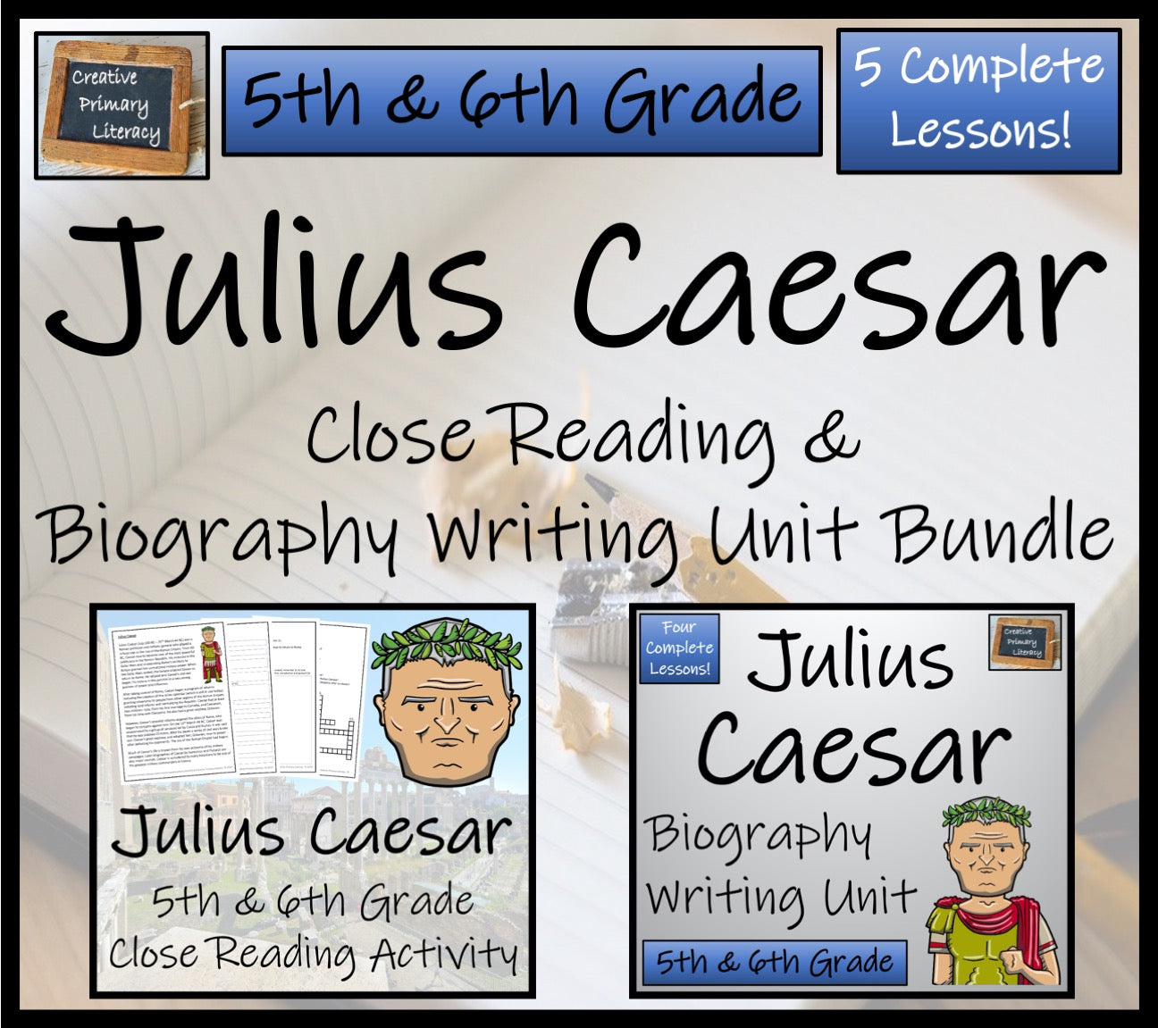 Julius Caesar Close Reading & Biography Bundle | 5th Grade & 6th Grade ...