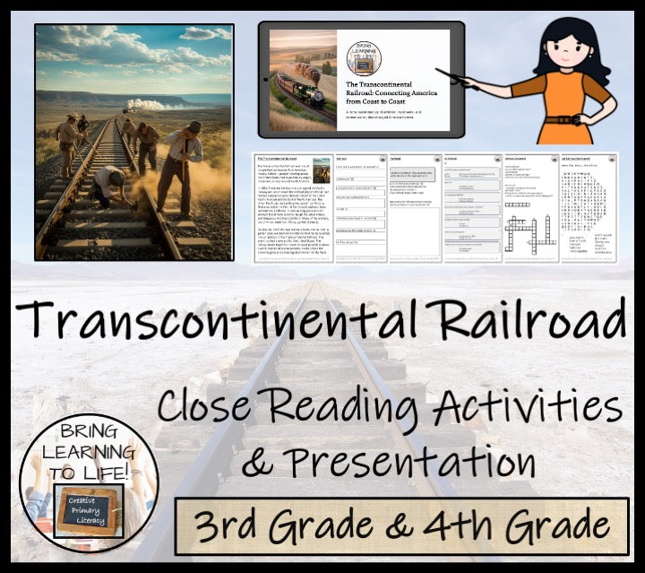 Transcontinental Railroad Close Reading & Comprehension Activities | 3 ...