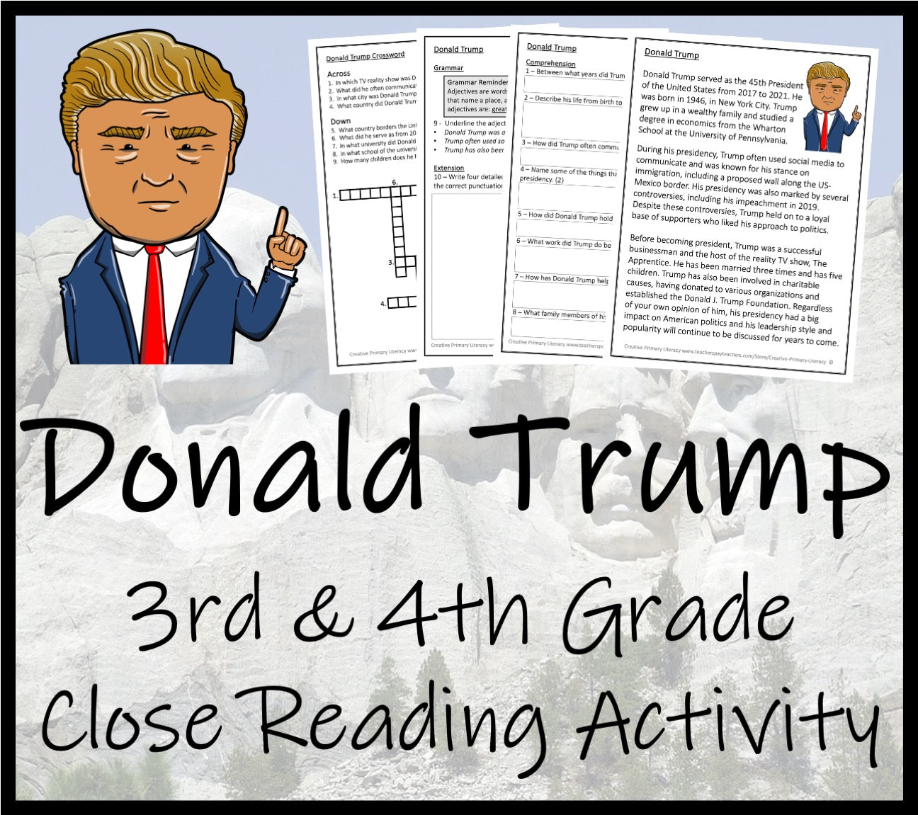 Donald Trump Close Reading Comprehension Activity | 3rd Grade & 4th Gr ...