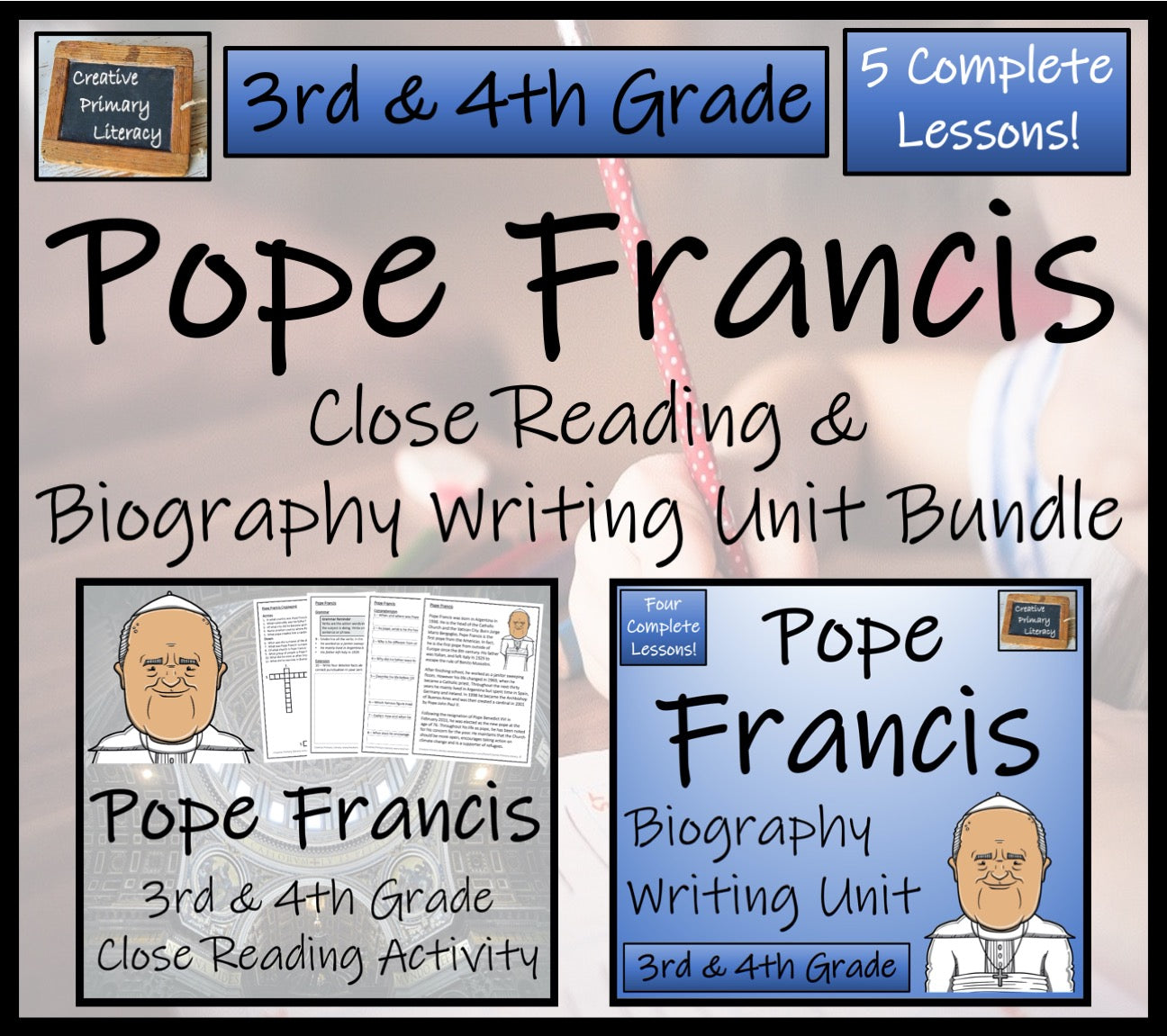Pope Francis Close Reading & Biography Bundle | 3rd Grade & 4th Grade ...