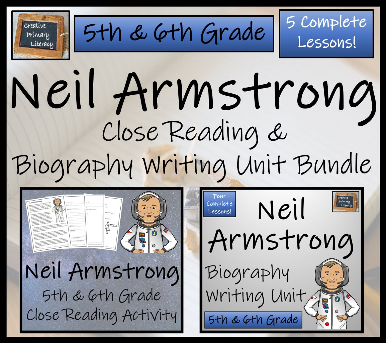 Neil Armstrong Close Reading & Biography Bundle | 5th Grade & 6th Grad ...