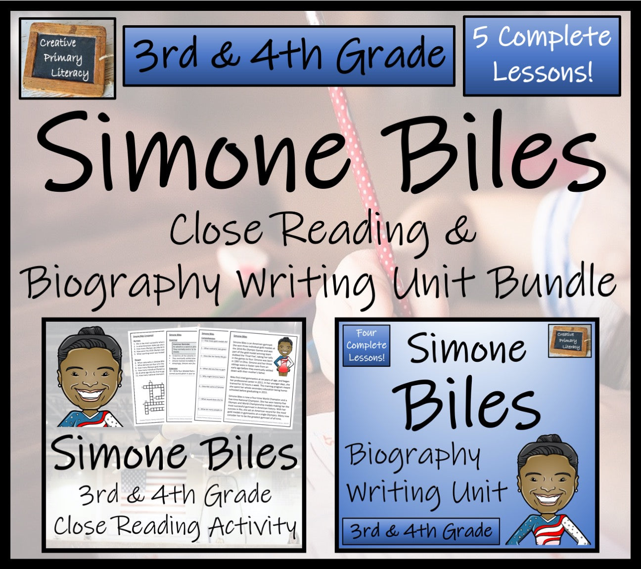Simone Biles Close Reading & Biography Bundle | 3rd Grade & 4th Grade ...