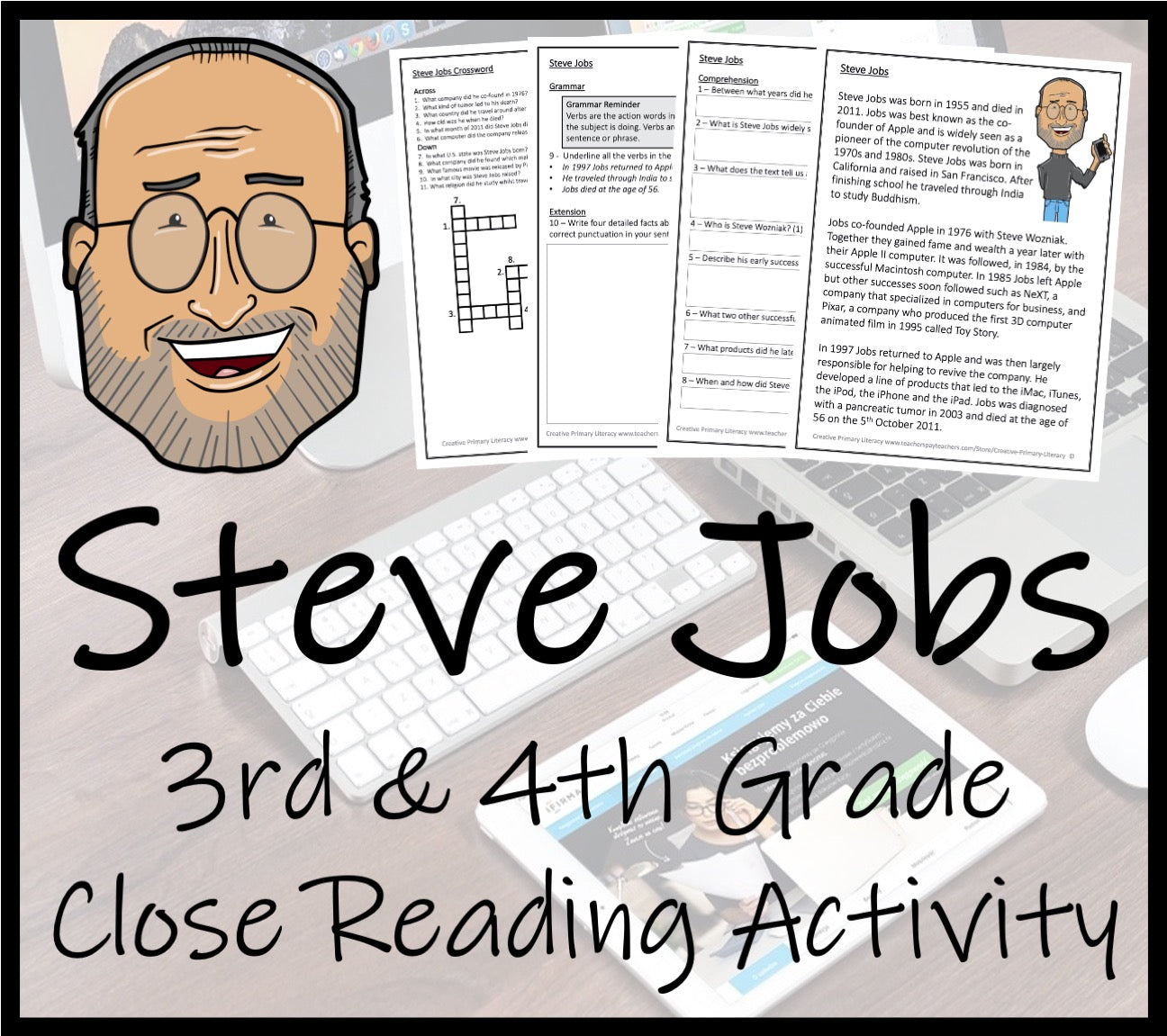 Steve Jobs Close Reading Comprehension Activity | 3rd Grade & 4th Grad ...