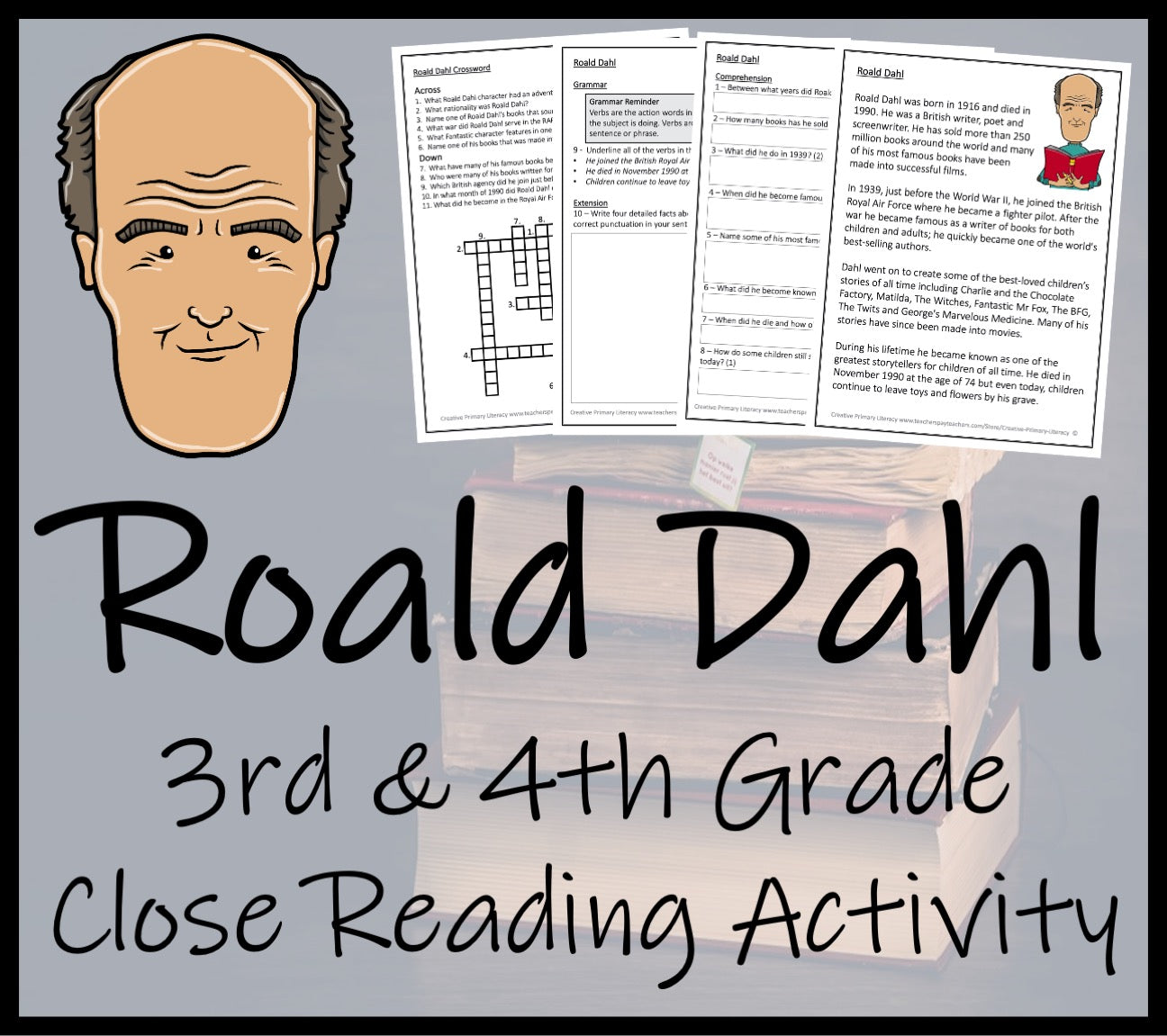 Roald Dahl Close Reading Comprehension Activity | 3rd Grade & 4th Grad ...