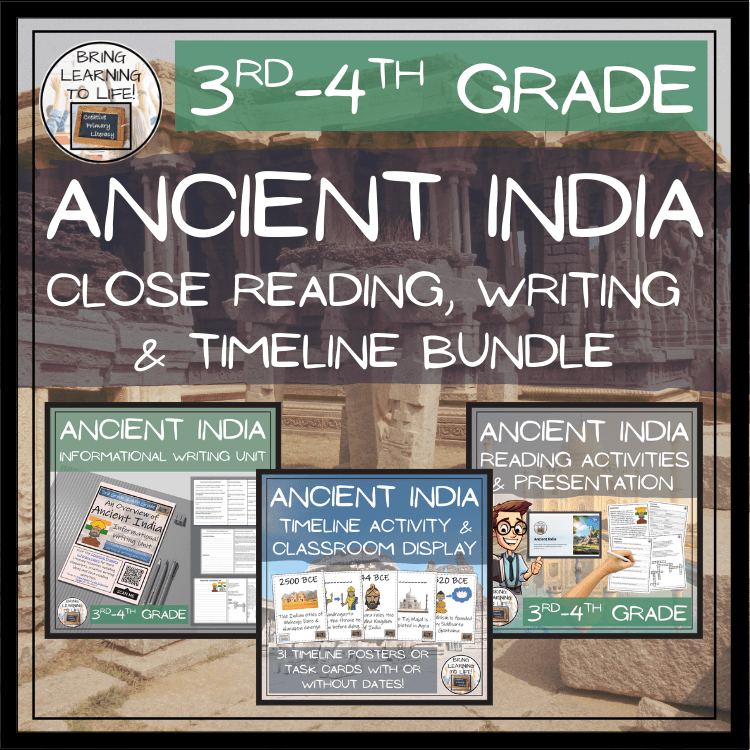 Ancient India Display Timeline Bundle for Grades 3-4 – Creative Primary ...