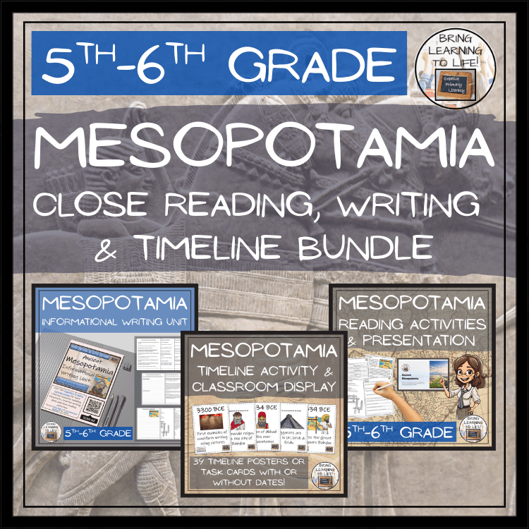 Ancient Mesopotamia Timeline Bundle for 5th & 6th Grade – Creative ...