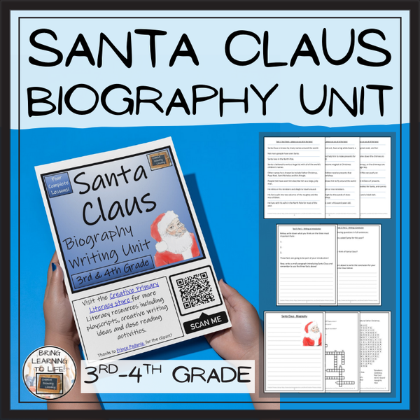 Santa Claus Biography Project & Writing Unit | 3rd Grade & 4th Grade ...