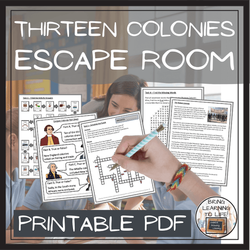 Thirteen Colonies Escape Room | Social Studies & History Activity ...