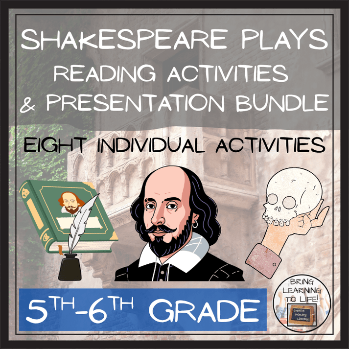 Shakespeare's Plays Close Reading Comprehension Bundle | 5th & 6th Gra ...