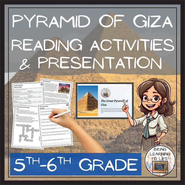 Great Pyramid of Giza Close Reading Comprehension Activities | 5th & 6 ...