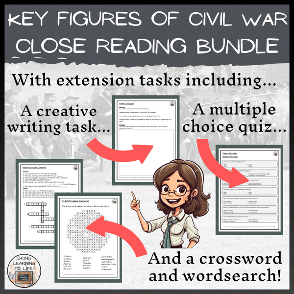American Civil War Key Figures Close Reading Activity Bundle | 5th & 6 ...