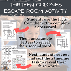 Thirteen Colonies Escape Room | Social Studies & History Activity ...