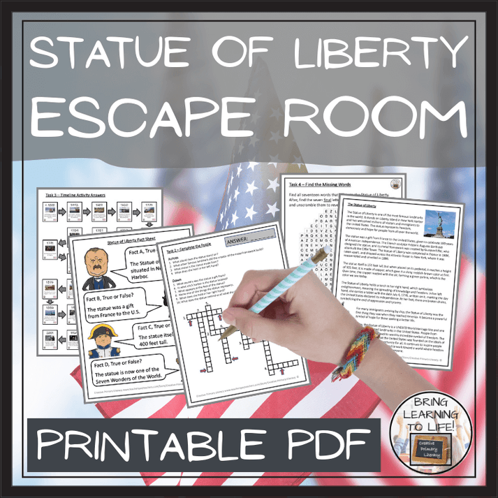 Statue of Liberty Escape Room | Social Studies & History Activity ...
