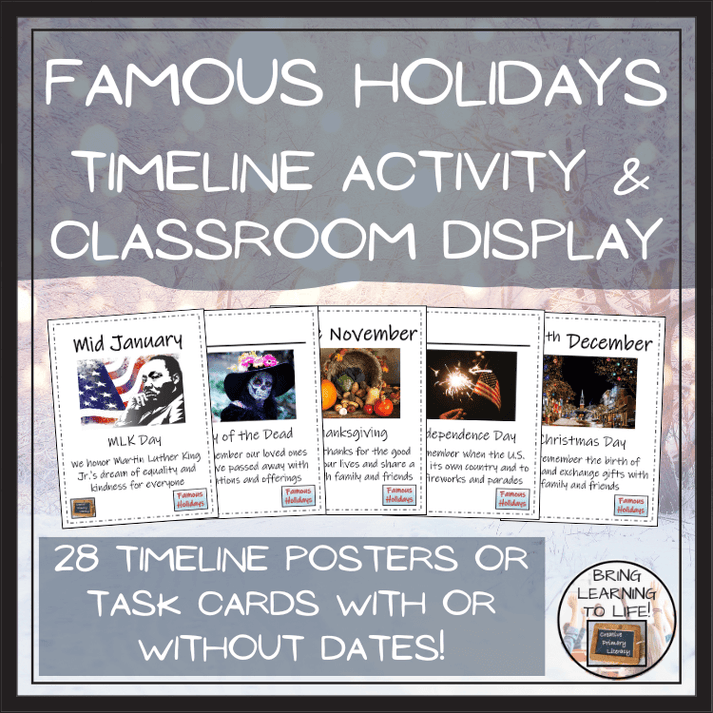 Famous Holidays Timeline Activity & Classroom Display – Creative ...