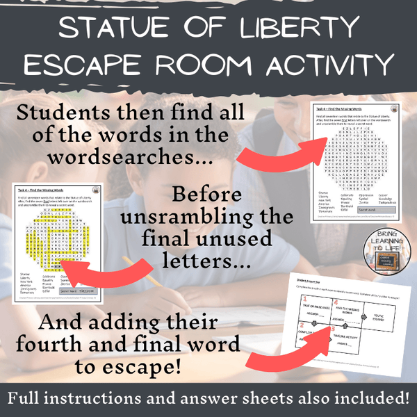 Statue of Liberty Escape Room | Social Studies & History Activity ...