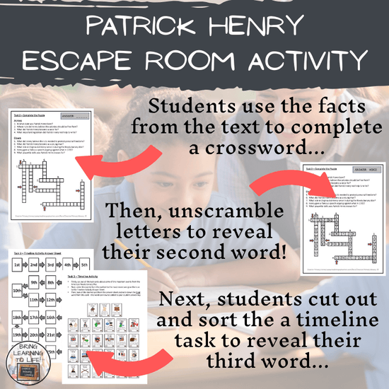 Patrick Henry Escape Room | Social Studies & History Activity ...