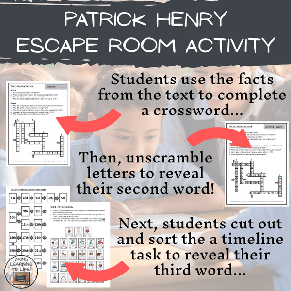 Patrick Henry Escape Room | Social Studies & History Activity ...