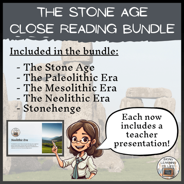 Stone Age Close Reading Comprehension Bundle | 5th & 6th Grade ...