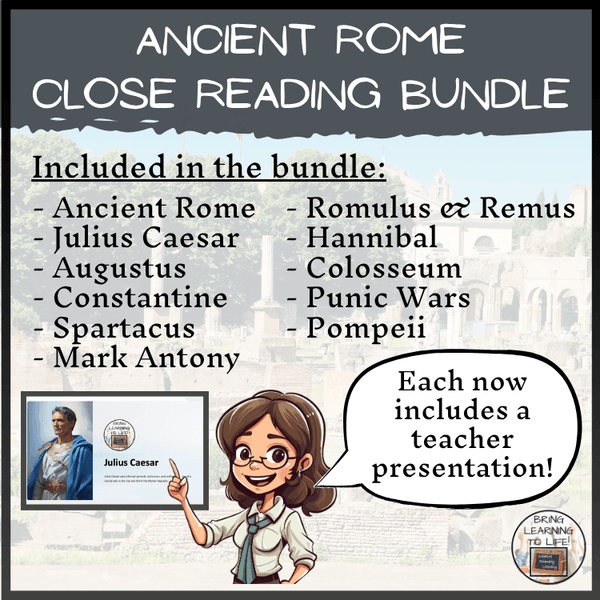 Ancient Rome Close Reading Comprehension Activity Bundle | 5th Grade ...