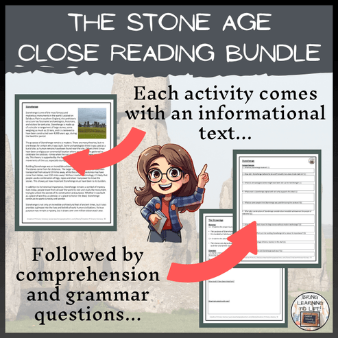 Stone Age Close Reading Comprehension Bundle | 5th & 6th Grade ...