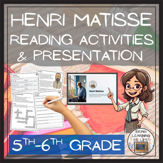 Henri Matisse Close Reading Comprehension Activities | 5th Grade & 6th ...