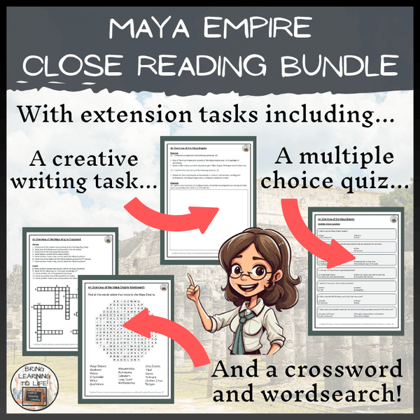 Maya Empire Close Reading Comprehension Bundle | 5th Grade & 6th Grade ...