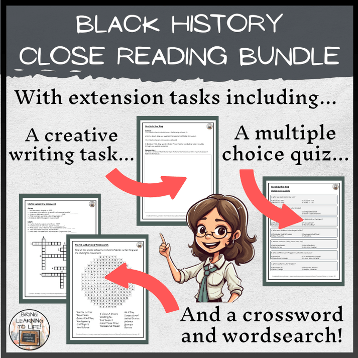 Black History Close Reading Comprehension Activity Bundle – Creative ...