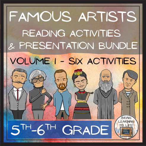 Famous Artists Bundle of Close Reading Activities | 5th & 6th Grade ...